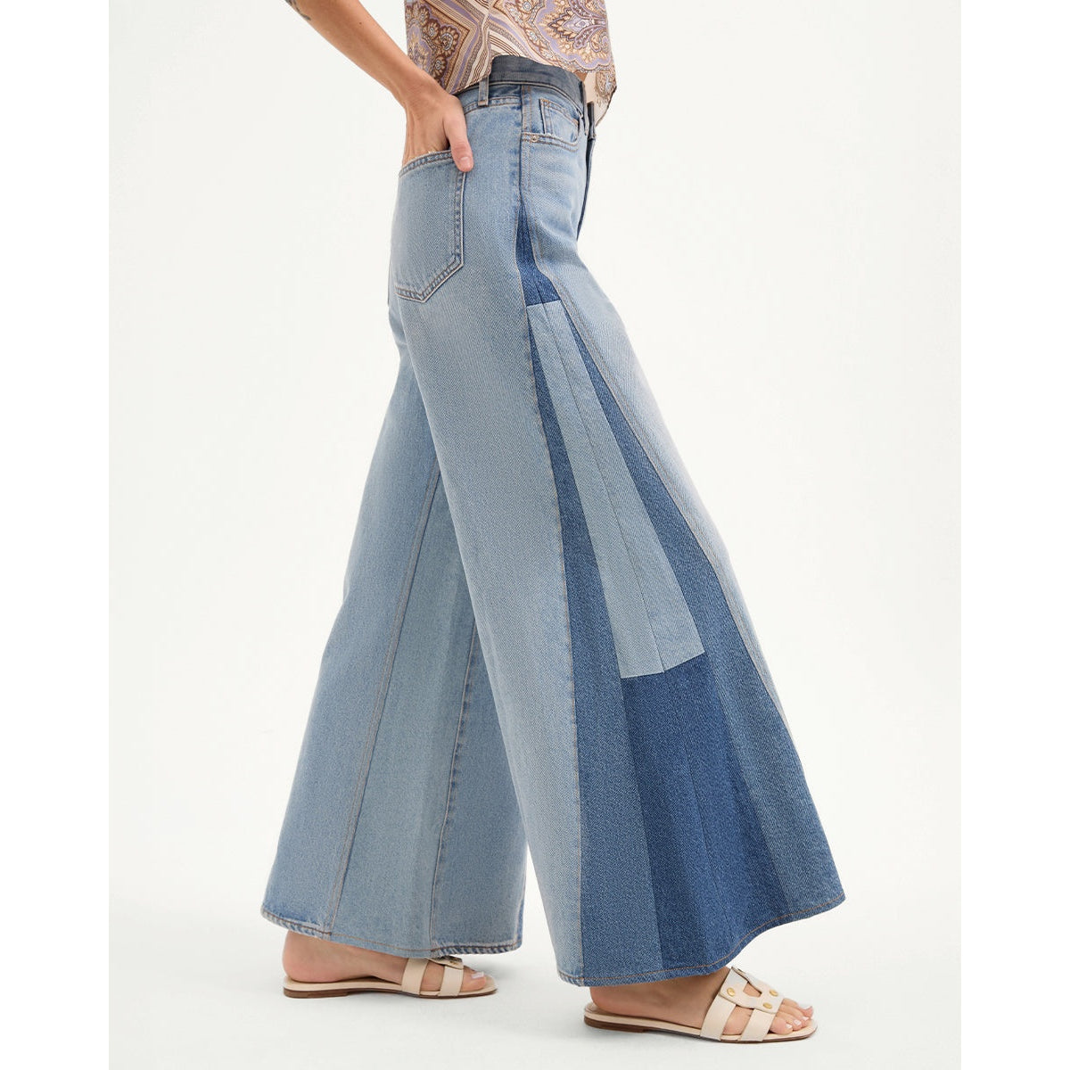 Veronica Beard- Vicki Patchwork Wide Leg Jeans – Angela's Edit